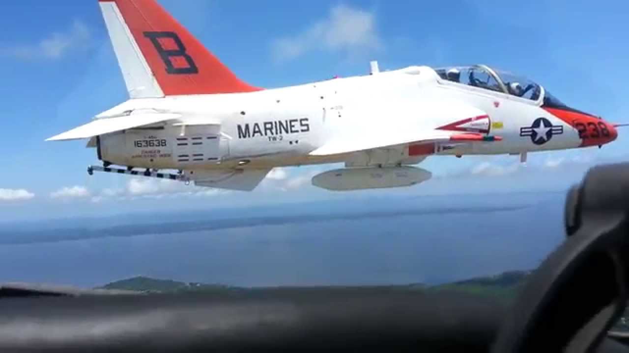 T-45C Goshawk Formation, Section Fan Break, and Landing Cockpit View ...