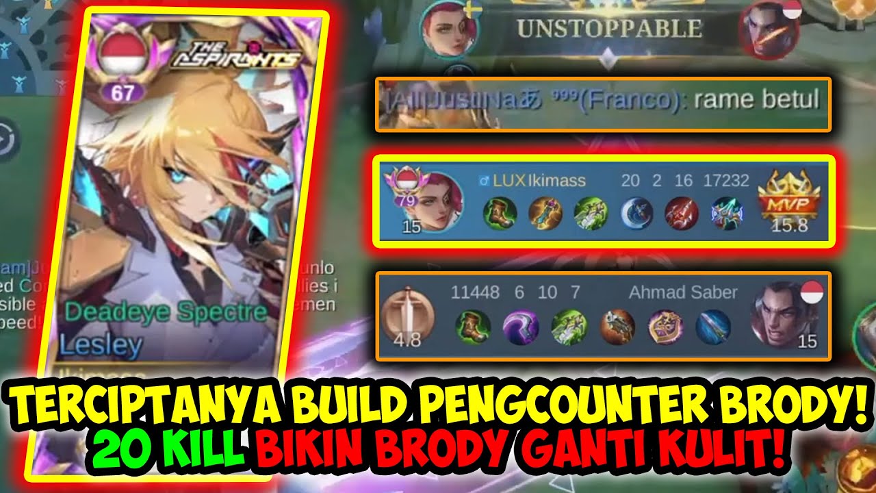 20 KILL TERCIPTANYA LESLEY BUILD LANING BRODY SUPER COUNTER ITEM! | Top ...