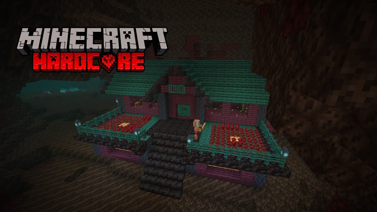 Hardcore Minecraft Ep 5 - Nether House, Netherite Hoe (mad flex!!), and ...