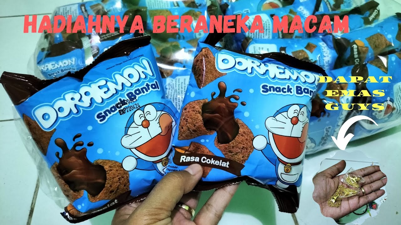 HADIAHNYA BERANEKA MACAM!!! UNBOXING SNACK BANTAL DORAEMON - YouTube