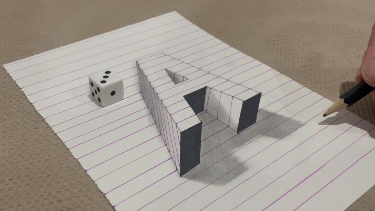 Amazing 3D Optical Illusion Drawing on Paper! | Mind-Blowing Anamorphic ...