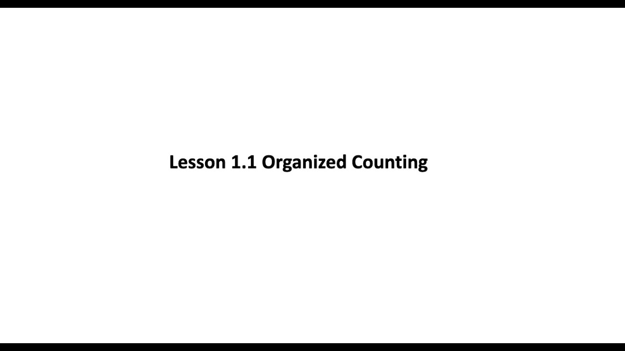Lesson 1.1 Organized Counting - YouTube