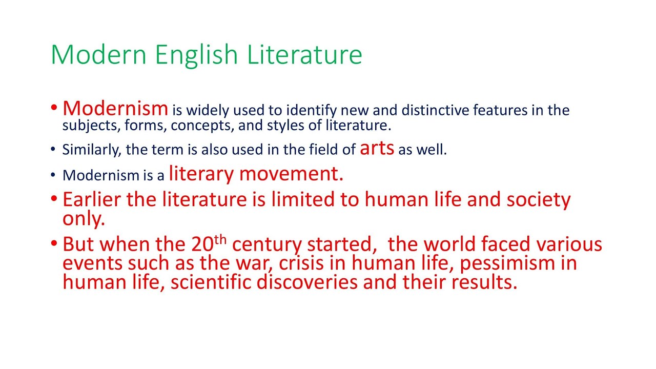 Modern English Literature## Class XI, Opt. English## Historical Survey ...