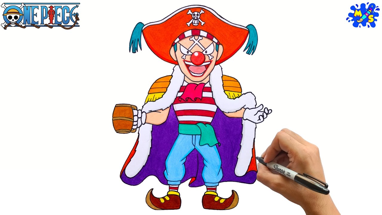 Buggy One Piece Drawing || How to Draw Buggy the Clown Easy || One ...