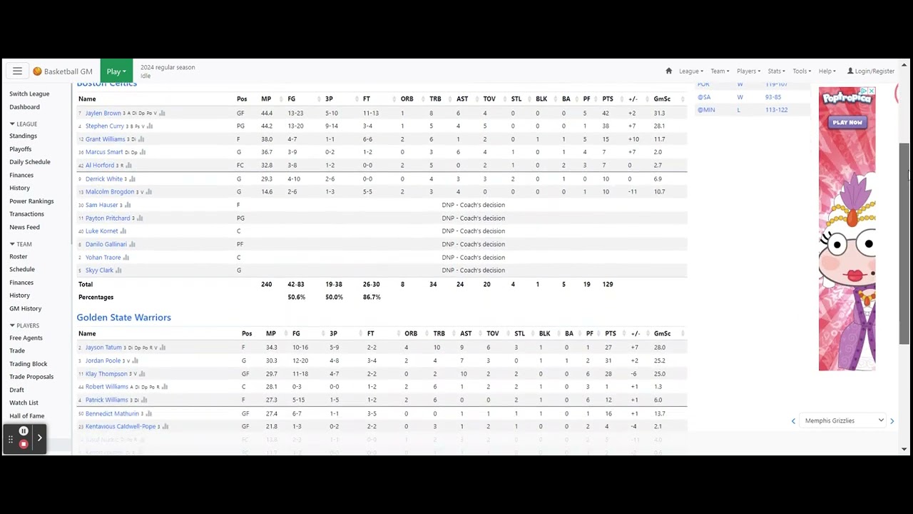 2023 24 Season July 1 Box Scores - YouTube