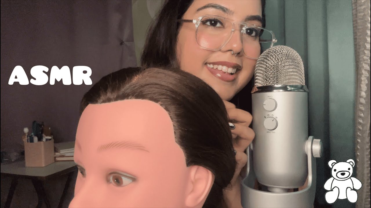 ASMR Friend comforts you after a hard day| Hair brushing, gum chewing ...