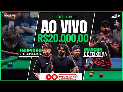 AO VIVO - MAYCON x FELIPINHO - CLÁSSICO DA SINUCA - NARRAÇÃO PHSINUCA - CUSTÓDIA 17/08/2026