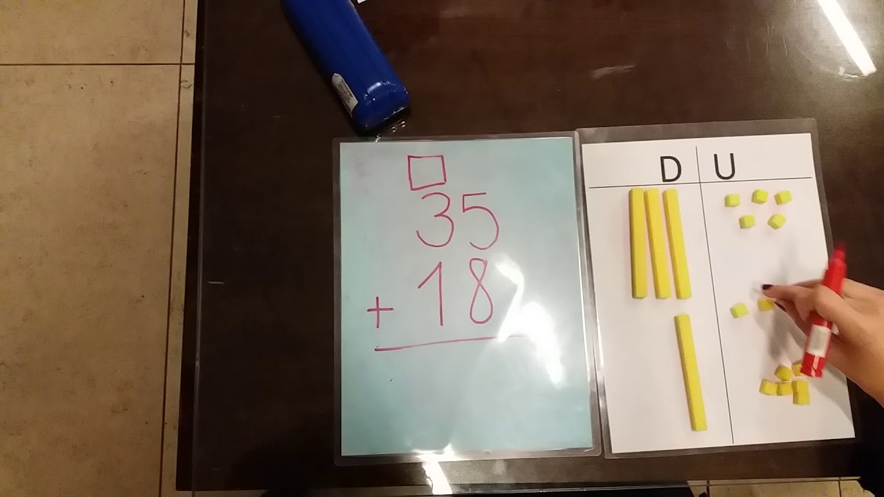 Suma con canje simulación matemática - YouTube