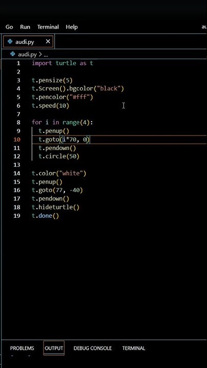 Audi Car Logo in python #shorts #python #coding #programming - YouTube
