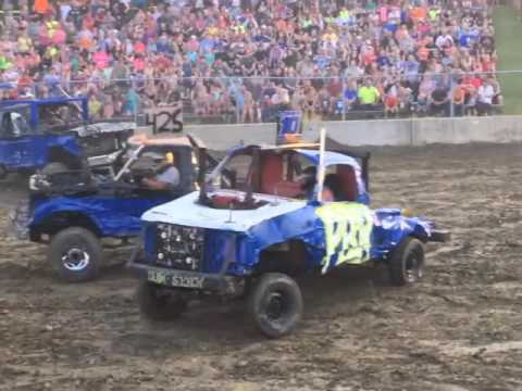 Ford County Demo Derby Trucks 2016 - YouTube