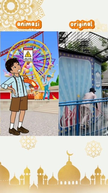 animasi vs original | Asep main ke wahana #comedyshorts #comedy - YouTube