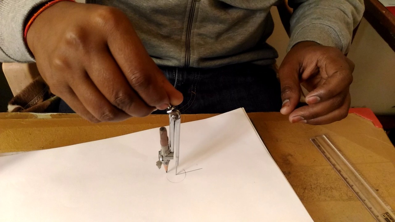 Quickest way to draw 20 degree angle by compass - YouTube