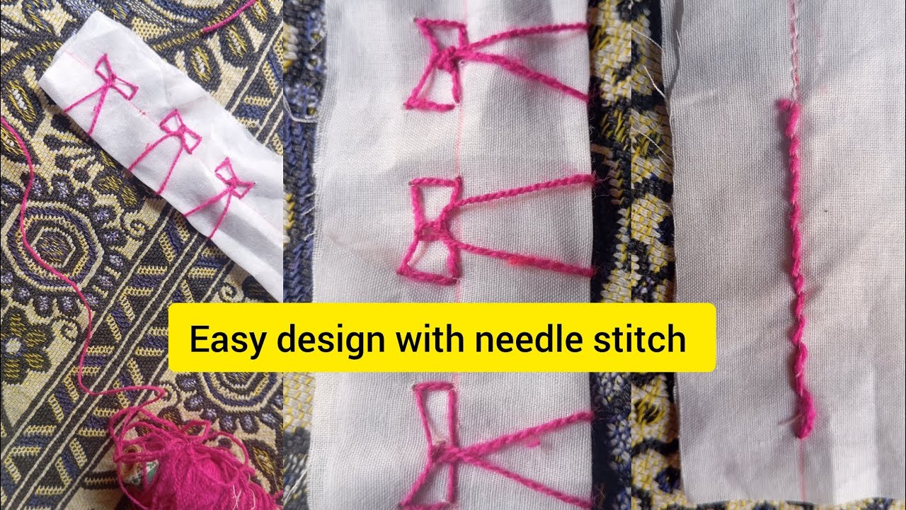 Easy design with needle stich Idea - YouTube