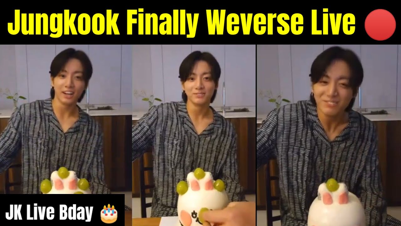 Jungkook Finally On Weverse Live 🔴 | JK Bday Live - YouTube