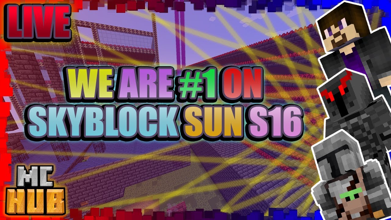 Maintaining Island Top #1 from other Teams on Skyblock Sun Season 16 - MCHUB - YouTube