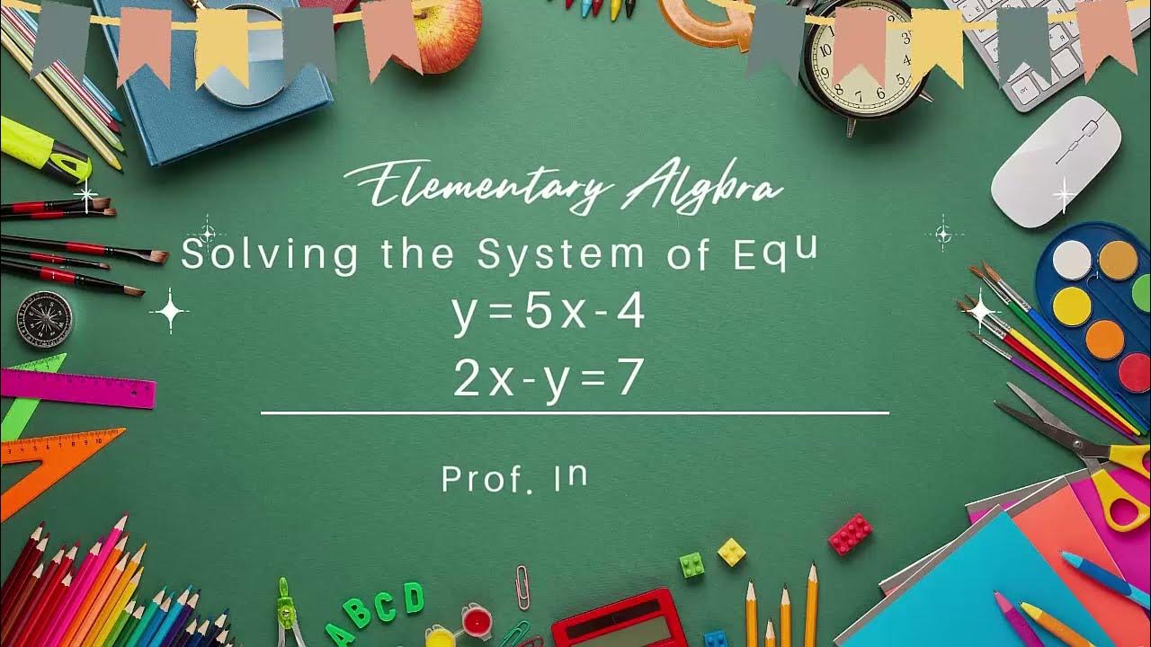 Solving Systems of Equations - YouTube