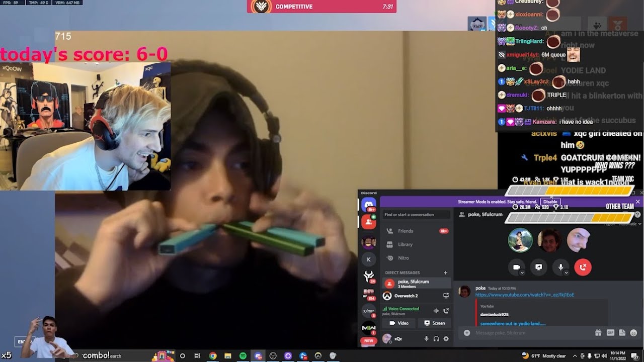 xQc Reacts to Fulcrum Doing Tripple Penjamin City - YouTube