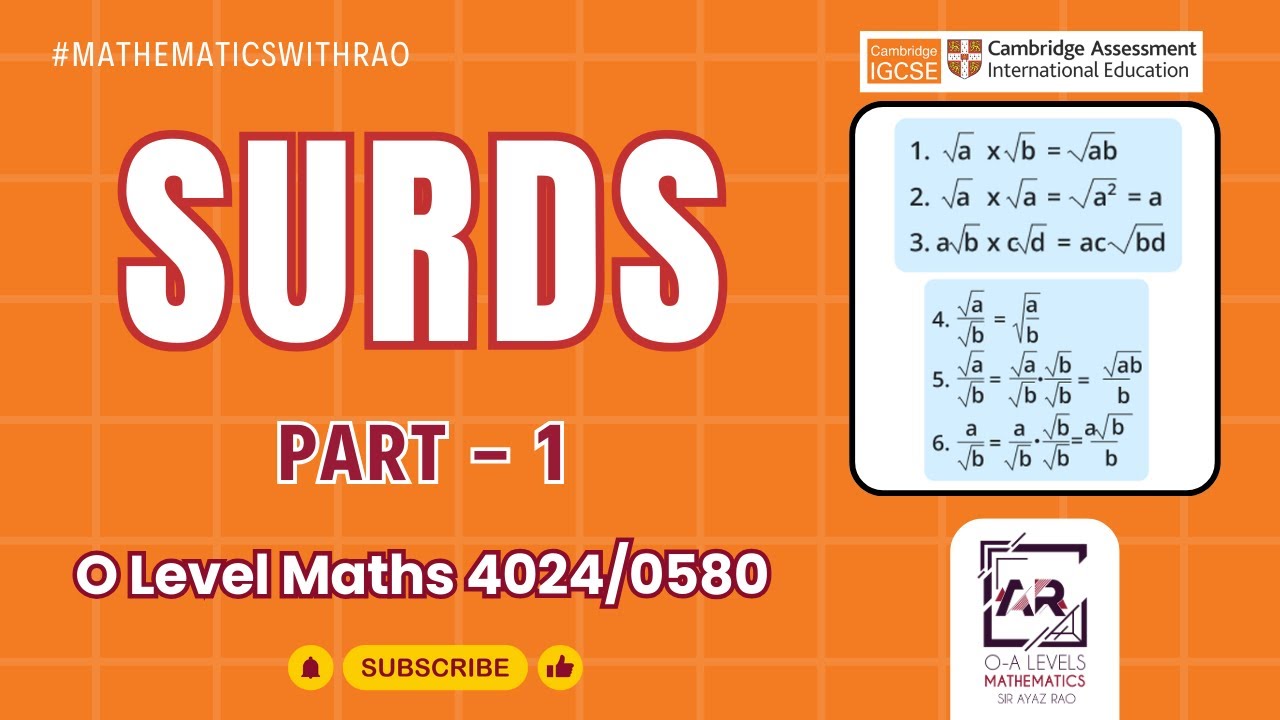 SURDS Part 1 | O Level Maths 4024/0580 - YouTube
