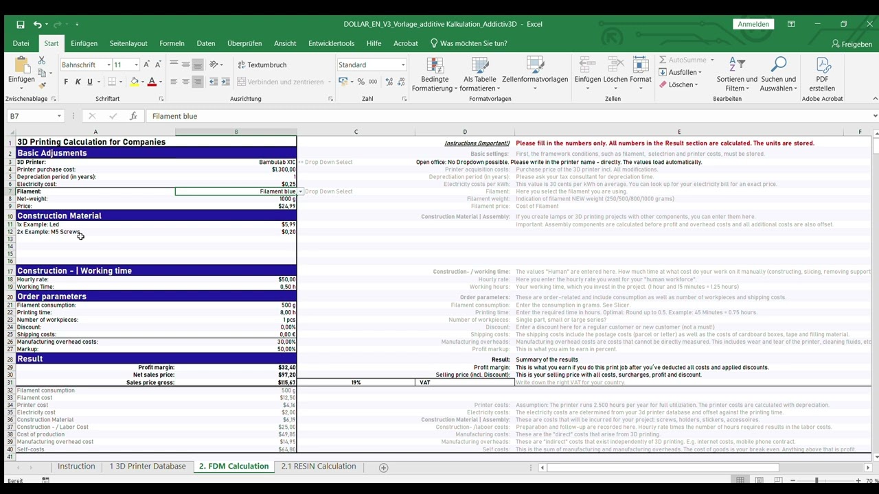 3d printing cost calculator excel. Easy to use - win now! 🚀