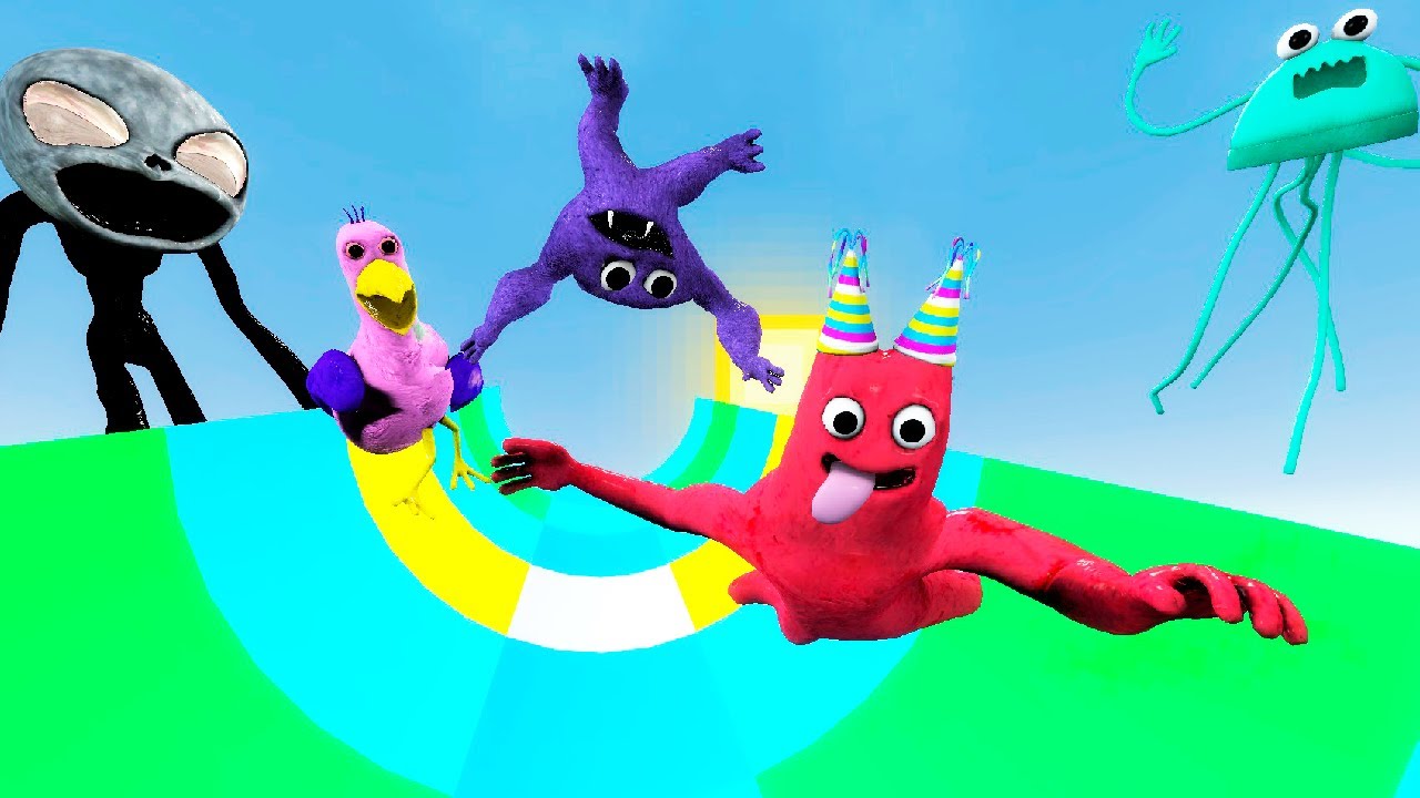 Building a Waterslides for the GARTEN OF BANBAN Family in Garrys Mod ...