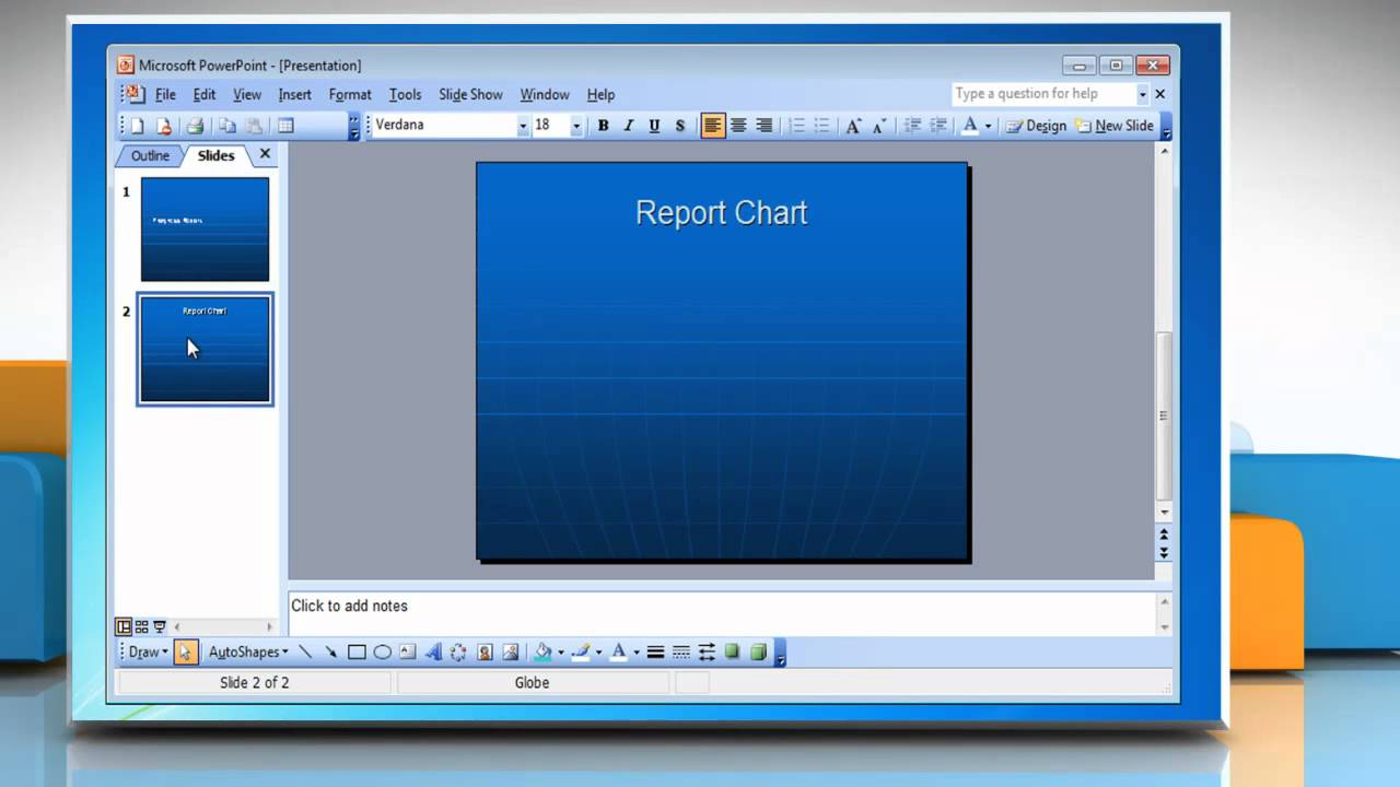 Microsoft® PowerPoint 2003: Insert chart into presentation on Windows ...