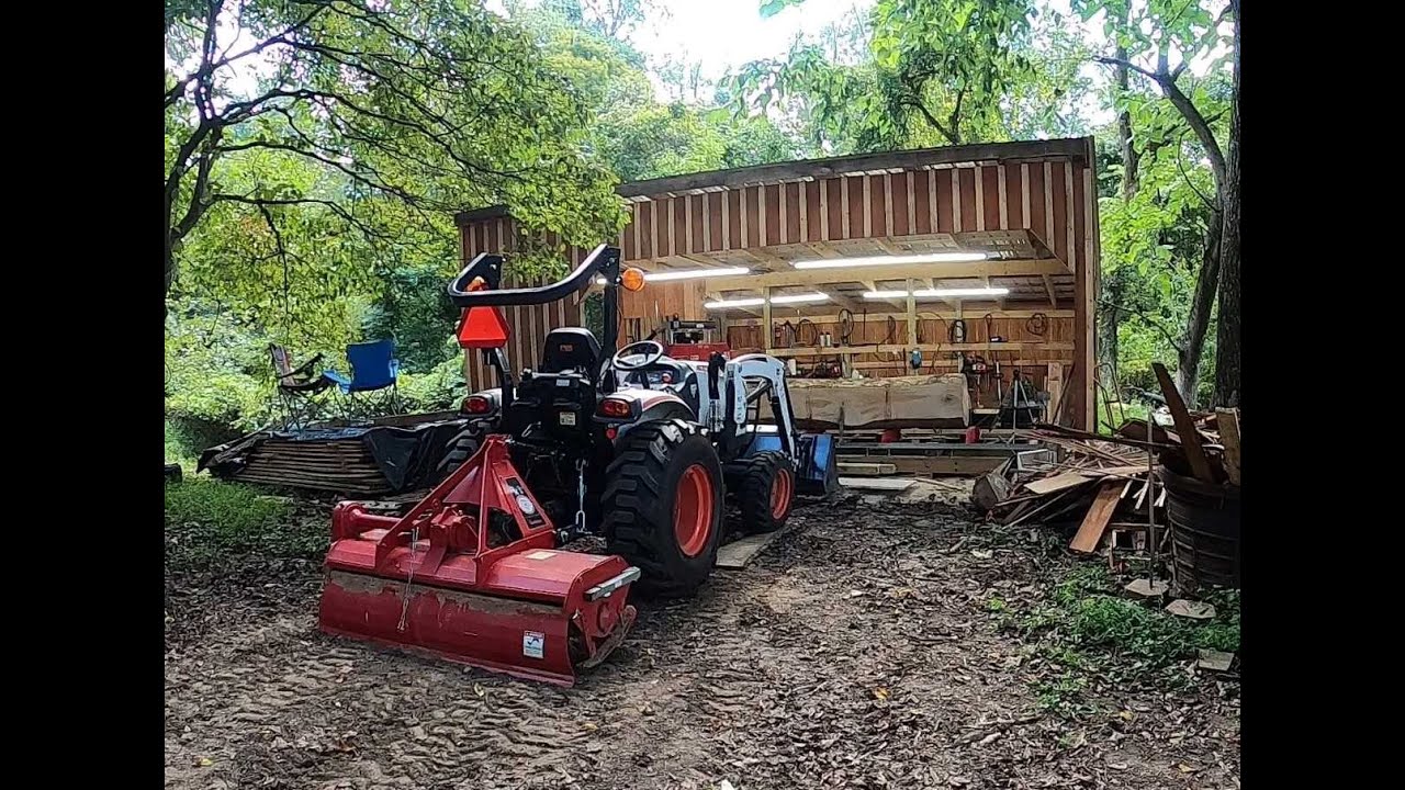 Sawing Sycamore Log for shed compilation - YouTube