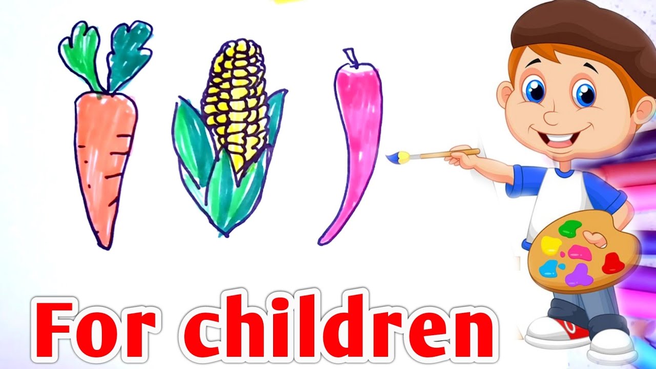 Mevalar va Sabzavotlar rasmini chizish // How to Draw Vegetables and ...