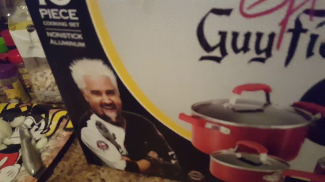 Guy Fieri 10 pc cookware set unboxing - YouTube