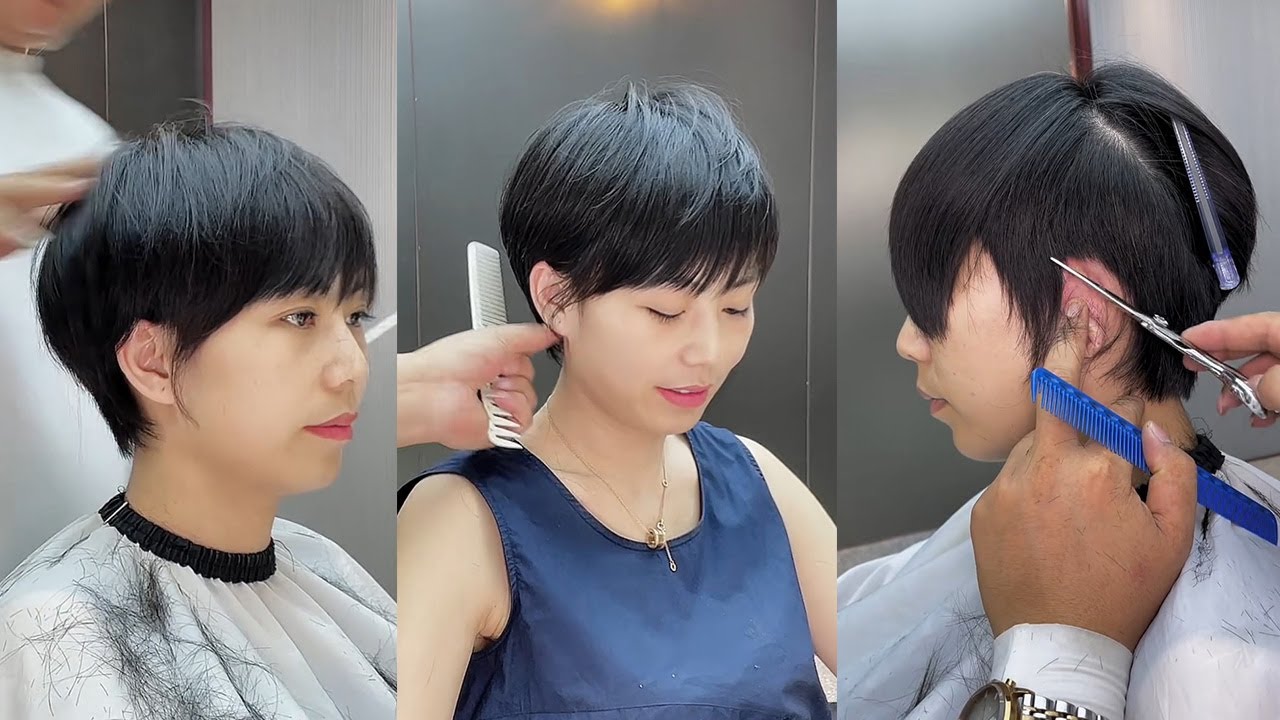 Pixie cut// Bob haircut// The simple way to cut your short hair - YouTube