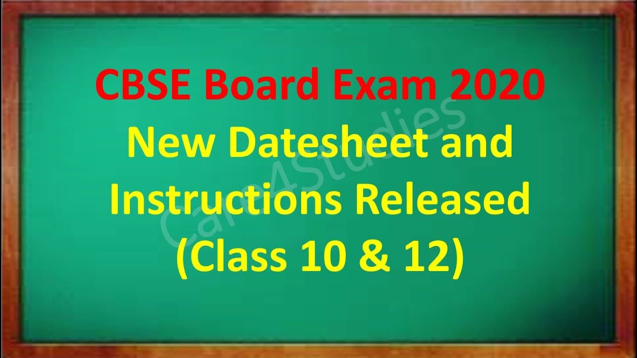 CBSE New board Exam Datesheet and Instruction Released | Class 10 and ...