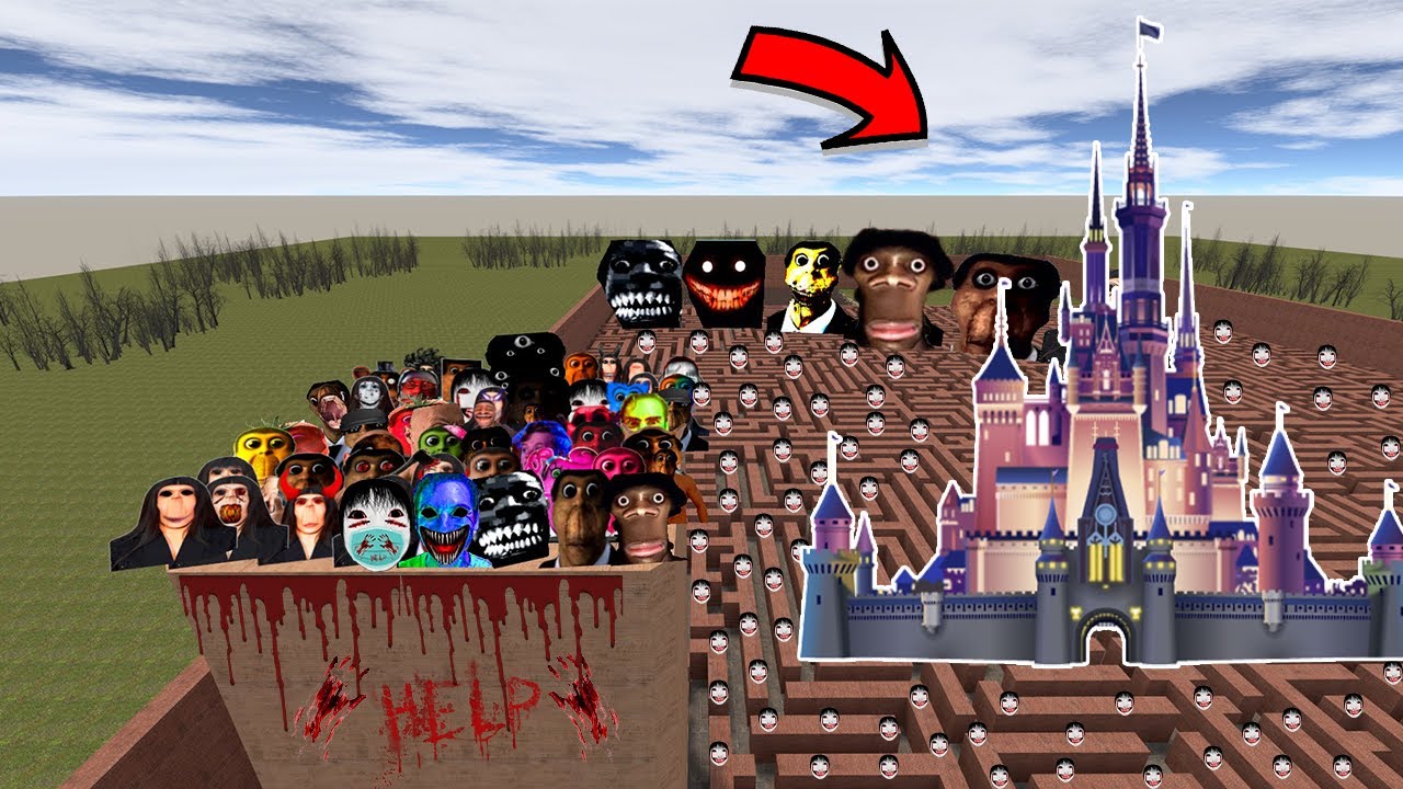 Obunga and Ultimate Nico's Nextbots Pack VS Castles part 1 in Garry's ...