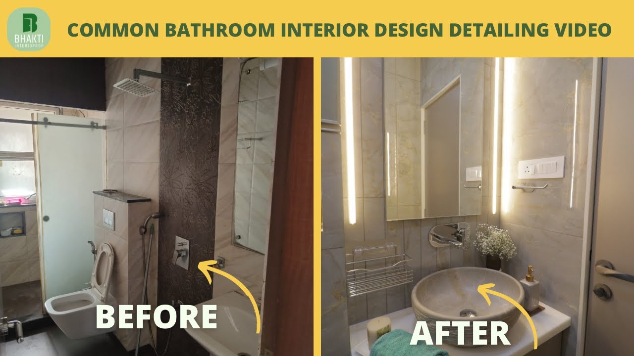 2BHK COMMON BATHROOM INTERIOR DESIGN DETAILING VIDEO - YouTube