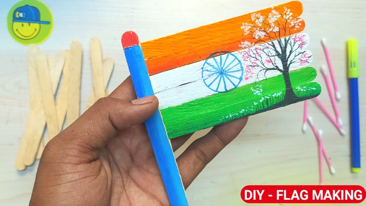 DIY - Independence Day Flag Making | Independence Day Painting on Ice ...