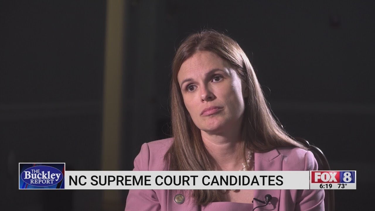 Associate Justice of North Carolina Supreme Court Allison Riggs speaks ...