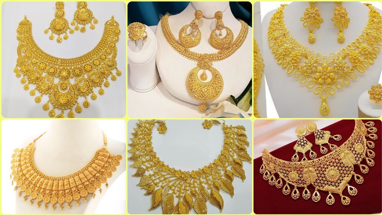 Latest Bridal Arabic Gold Necklace Designs | Most Beautiful Gold ...