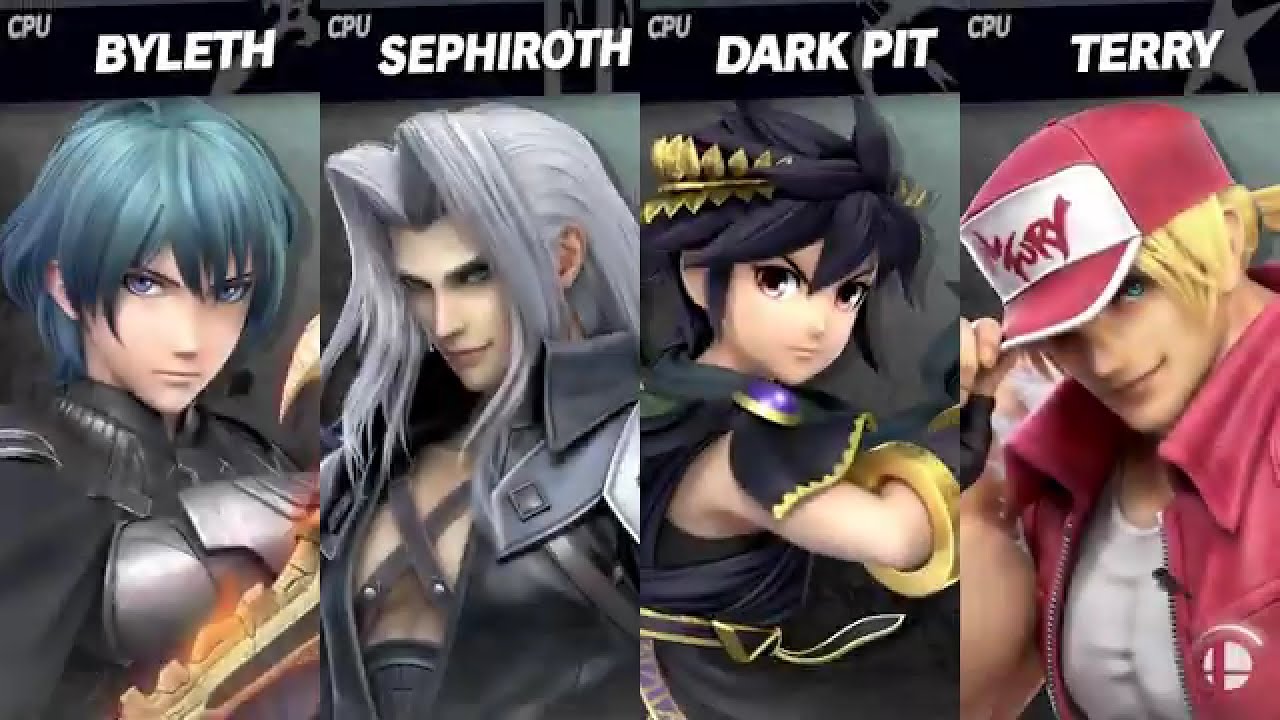 Smash Ultimate EX Byleth VS Sephiroth VS Dark Pit VS Terry - YouTube