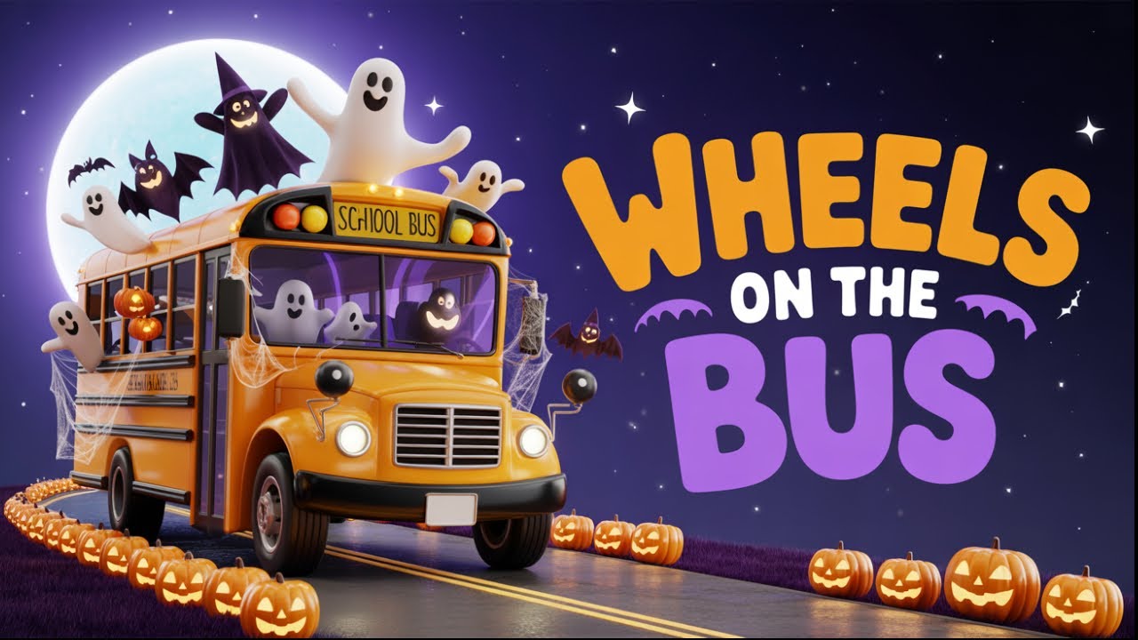 🎃 The Wheels on the Bus – Halloween Edition | Spooky Fun Song for Kids ...
