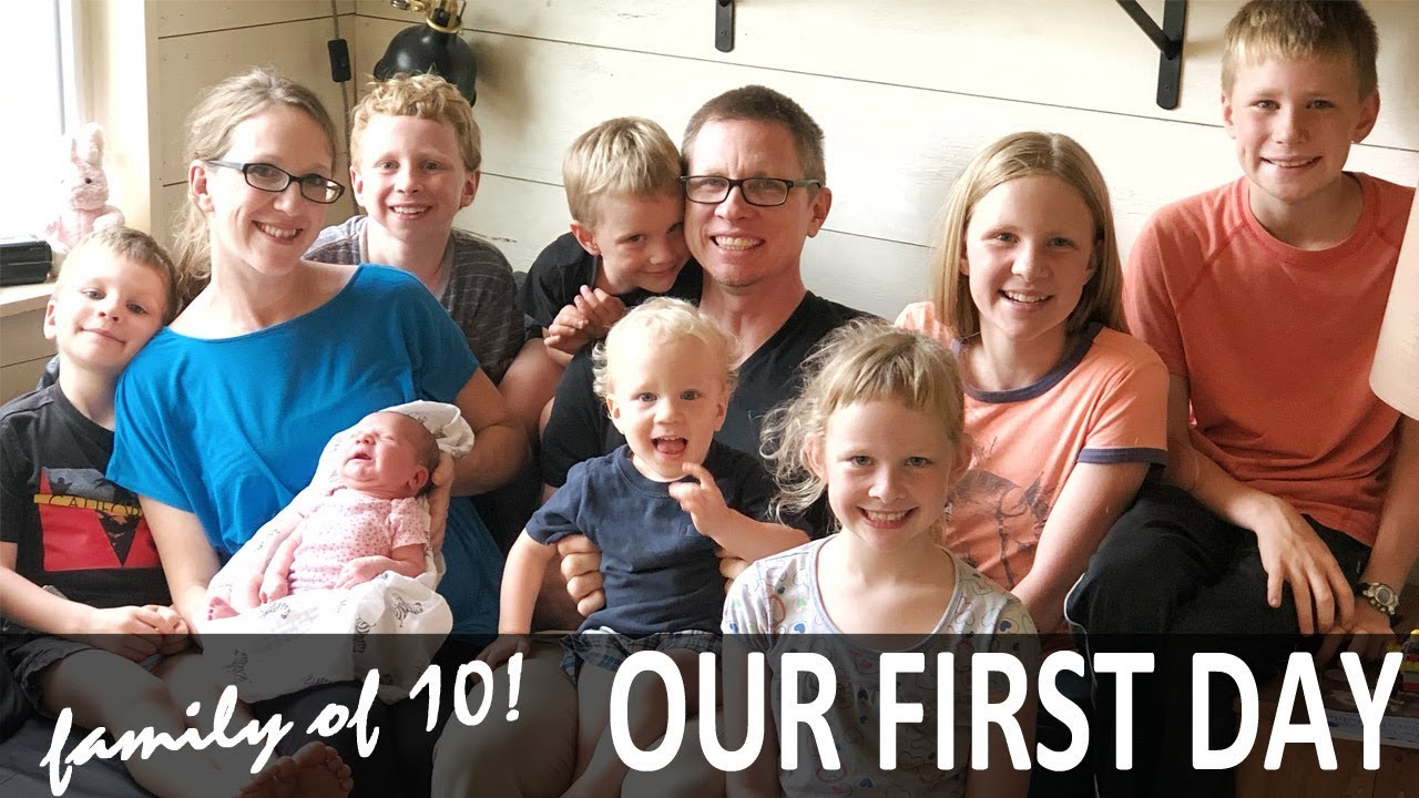 ONE DAY OLD! Experiencing life as a family of 10 - YouTube