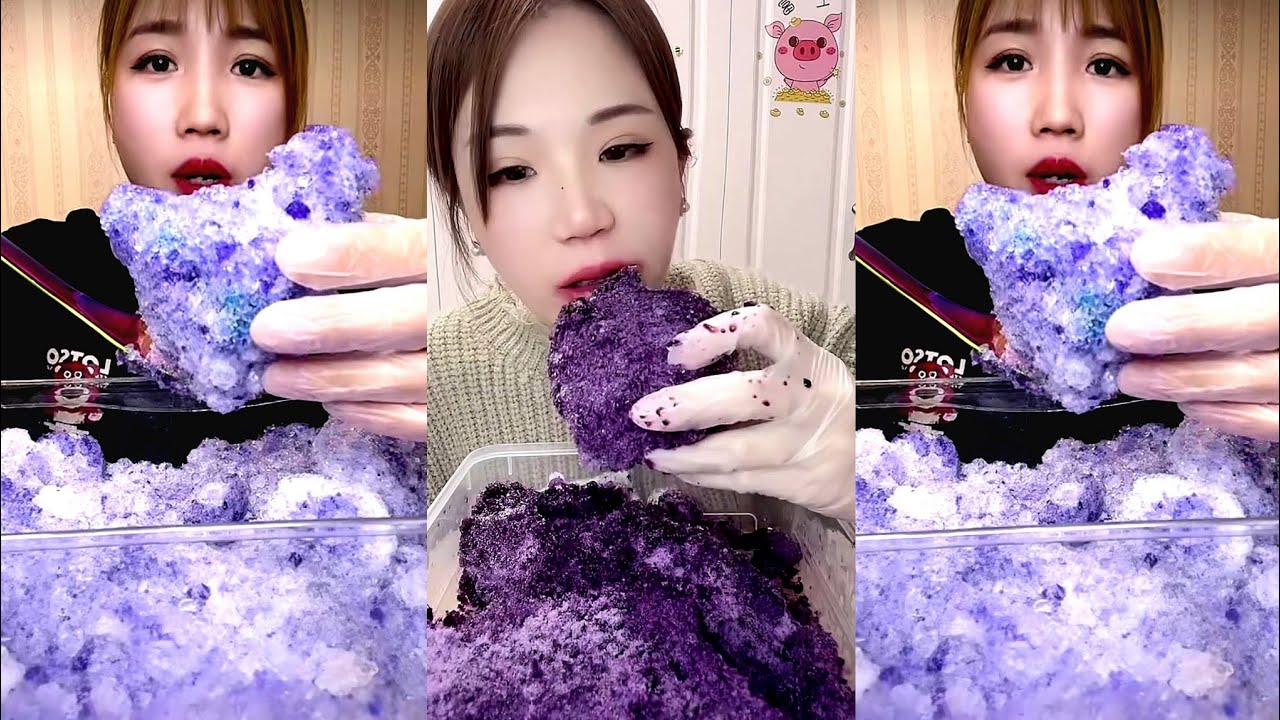 ASMR SHAVED ICE EATING QIAN & YY - YouTube