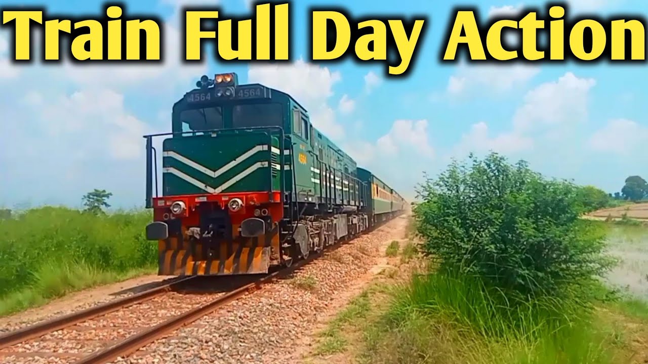 Train Full Day Action l Fareed Express 38DN Lahore to Karachi l Rail ...