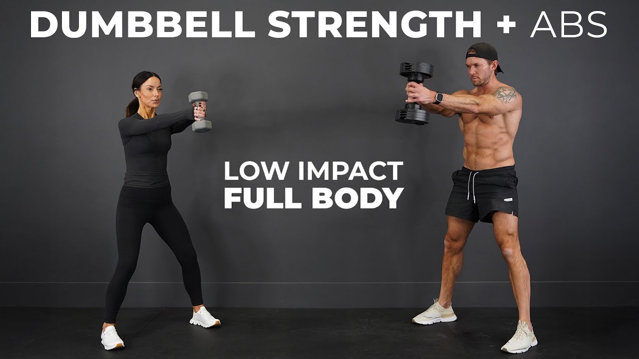 40 Min Full Body Dumbbell Workout | Low Impact Strength + Killer Core ...