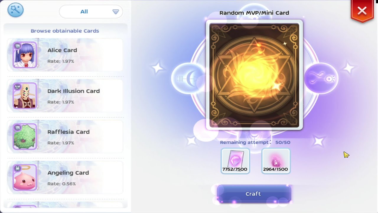 6th MVP/MINI Card Roll | Ragnarok Mobile Eternal Love - YouTube