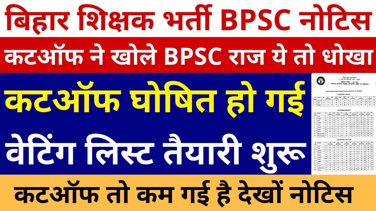BPSC TRE Cutoff OUT 2023 || BPSC Primary B.Ed Result | BPSC TRE Result | BPSC Teacher CutOff ...
