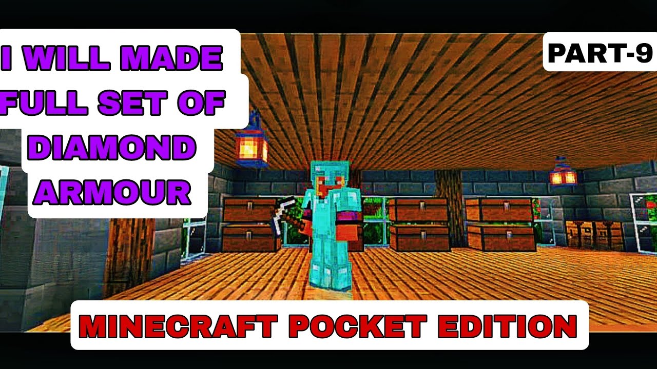 Minecraft pocket edition part-9 (I make full set of diamond armour ...