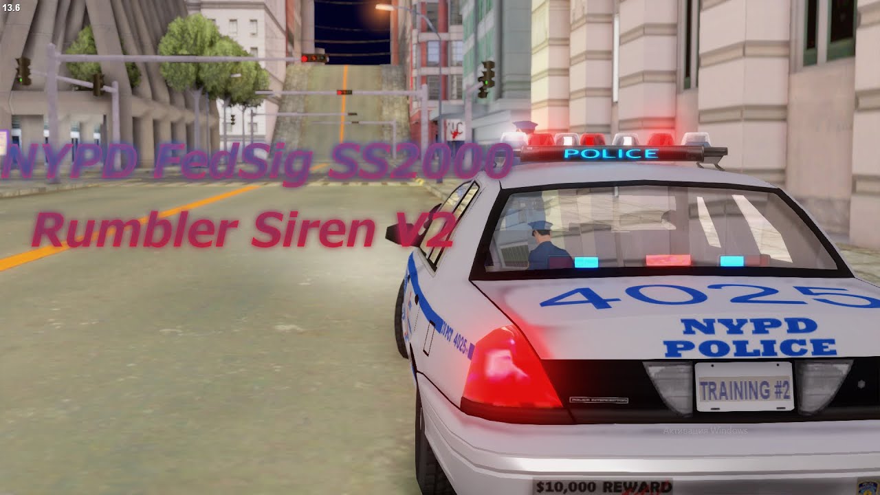 NYPD FedSig SS2000 Rumbler Siren V2 [Sirens] [SAMP] - YouTube