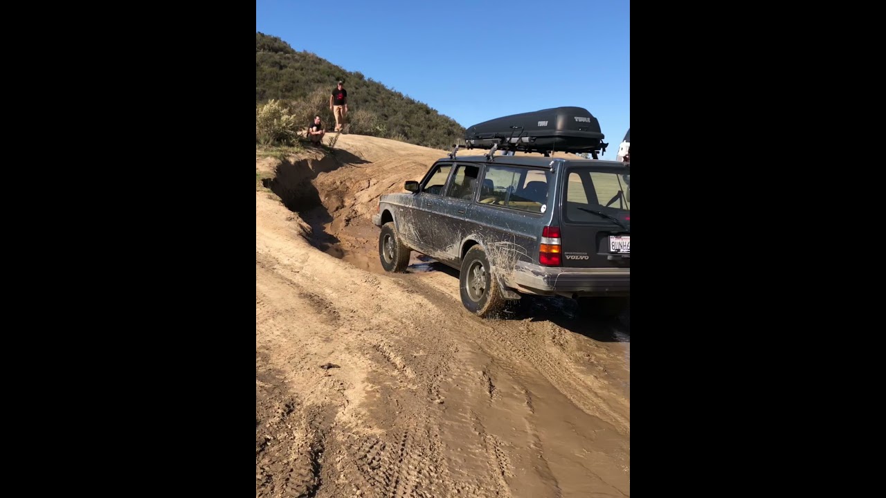 Lifted Volvo 240 in off road park - YouTube