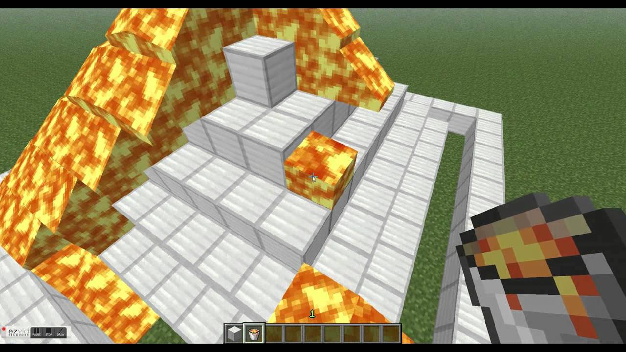 Minecraft how to build a lava pyramid - YouTube