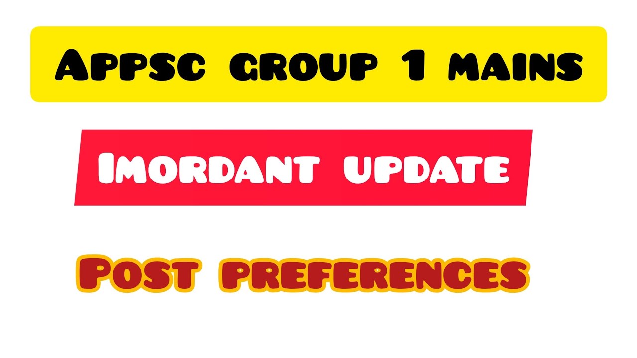 Appsc group 1 mains important update -post preferences ️ ️ ️ - YouTube