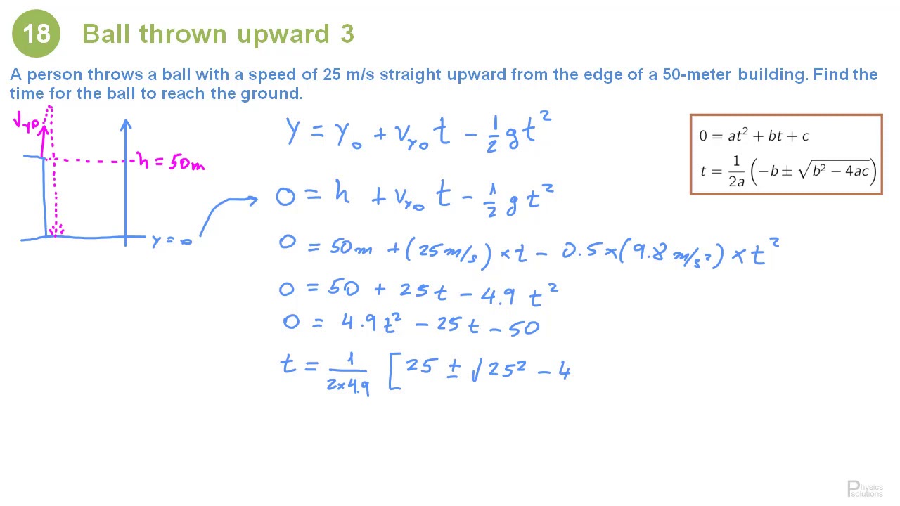 18 free fall: ball thrown upward 3 - YouTube