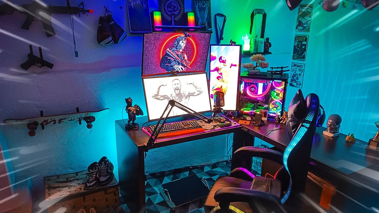 Setup na GARAGEM ou na CAVERNA cheio de RGB - Setup dos inscritos - YouTube